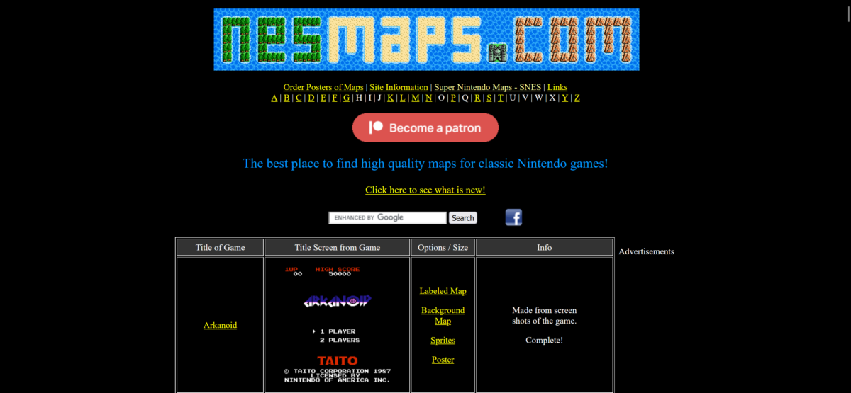 NES Maps and SNES Maps – Set Side B