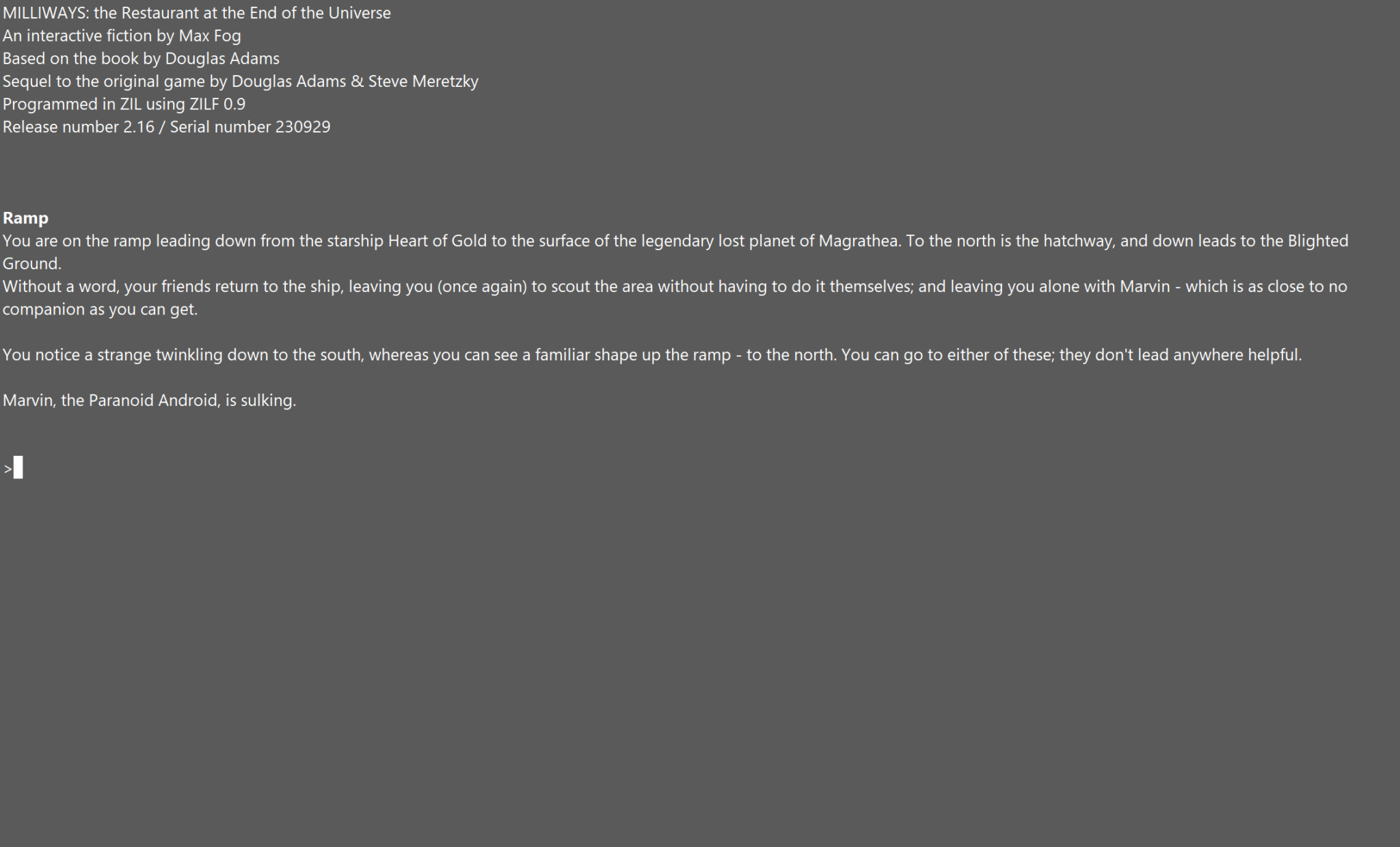 Milliways: The Restaurant at the End of the Universe – Set Side B