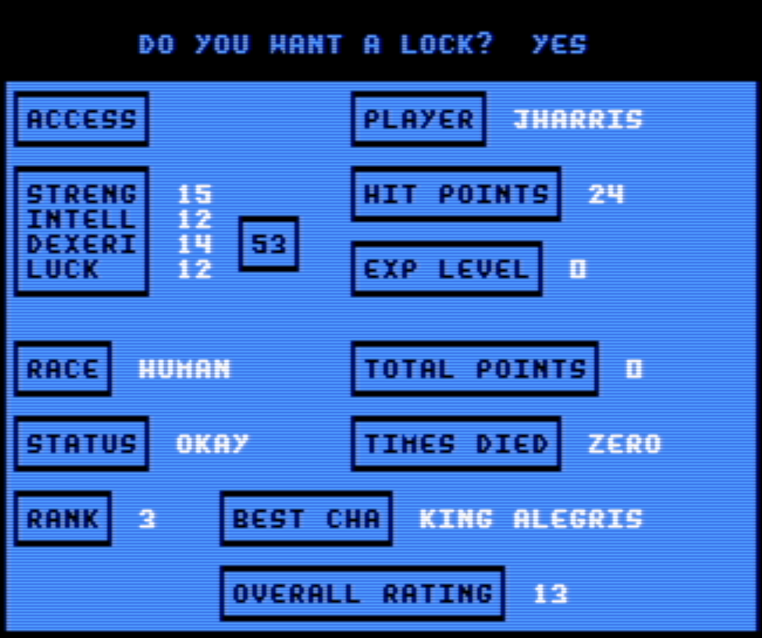 A 30+ Year Old RPG System for the Commodore 64 – Set Side B
