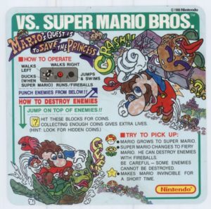 The Marquee and Instruction Card For Vs. Super Mario Bros. – Set Side B