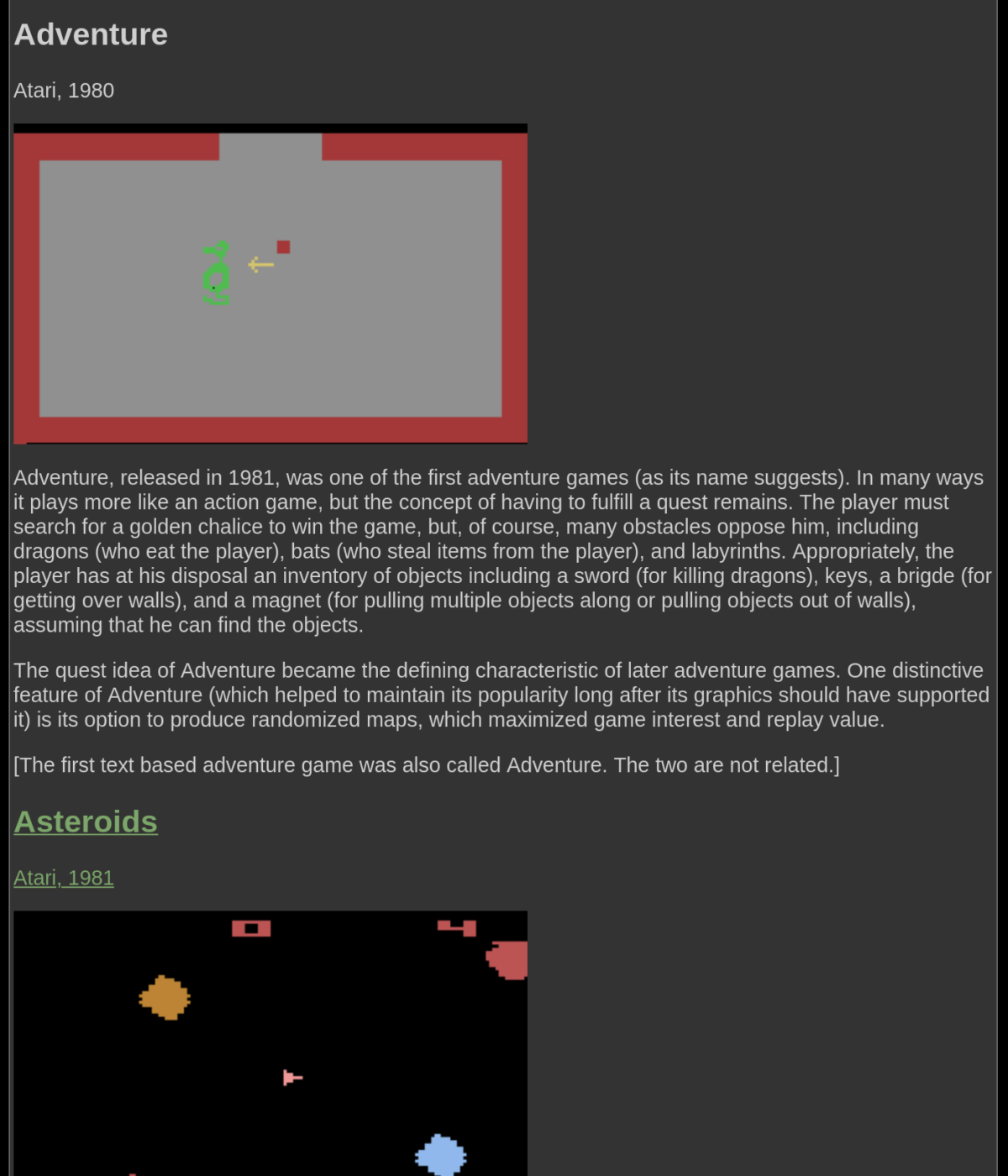 Classic Games Emulation Site (1999) at the Chaotic n-space Network ...