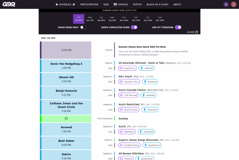 SGDQ 2025 Coming Soon – Set Side B