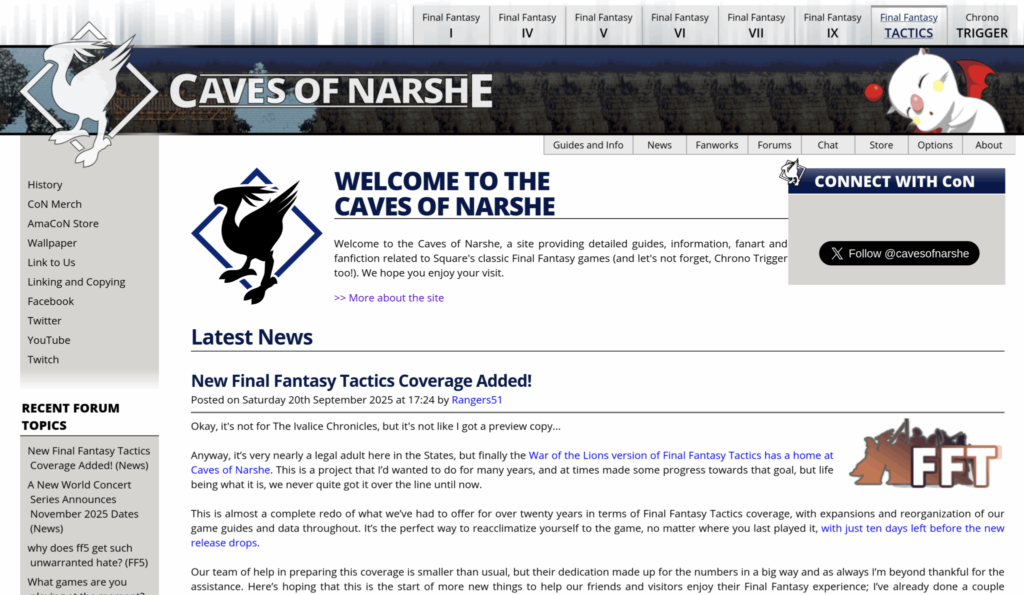 The Website Caves of Narshe – Set Side B